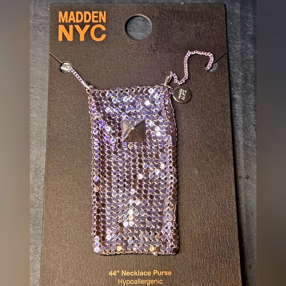 Madden Nyc | Jewelry | Purple Chainmail Purse Necklace | Poshmark
